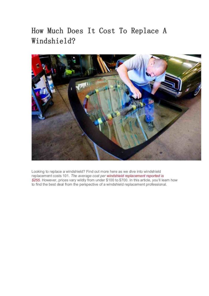 How much does it cost to completely replace a windshield? - Windshield ...